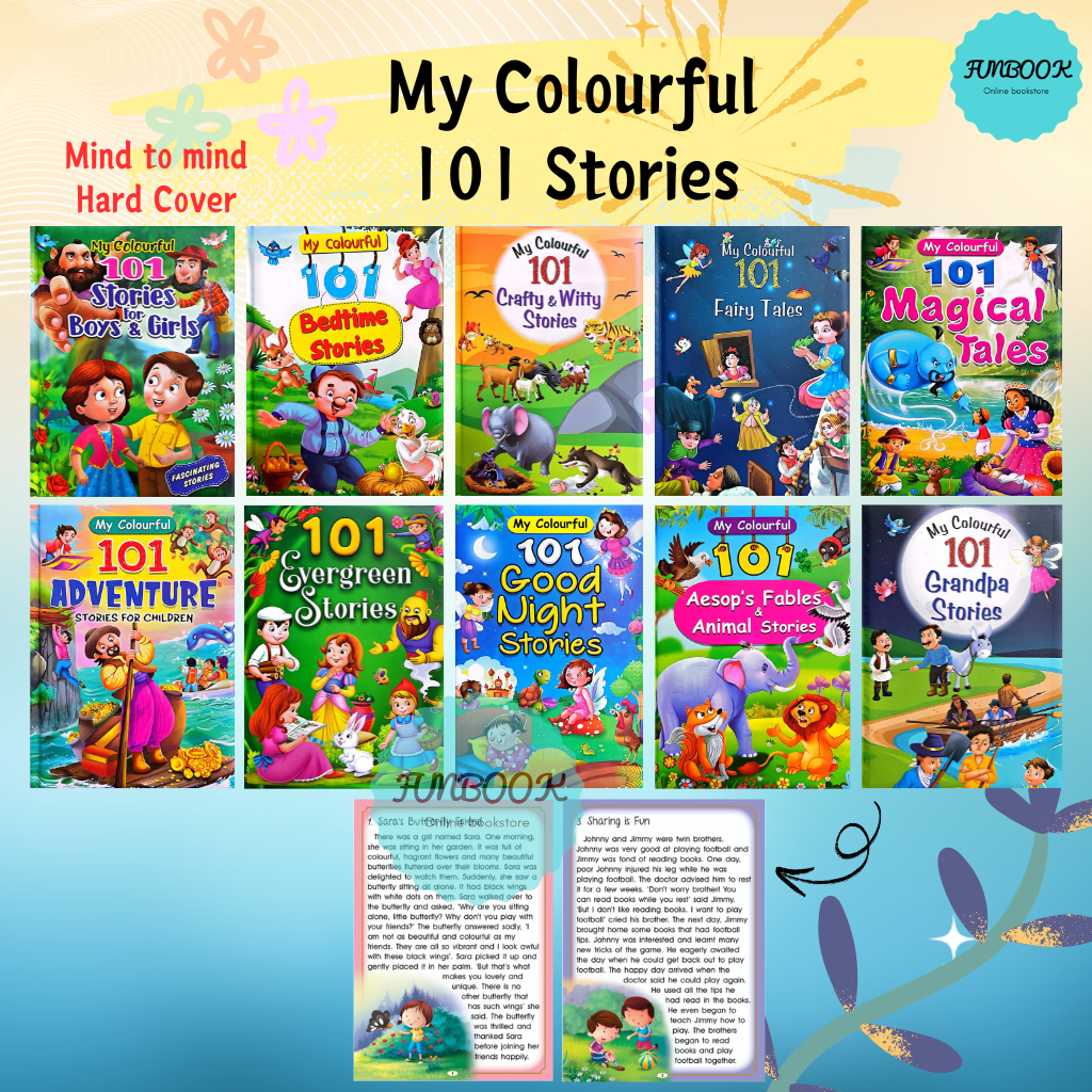[FUNBOOK] My Colourful 101 Children Story Book Padded Hard Cover Moral ...
