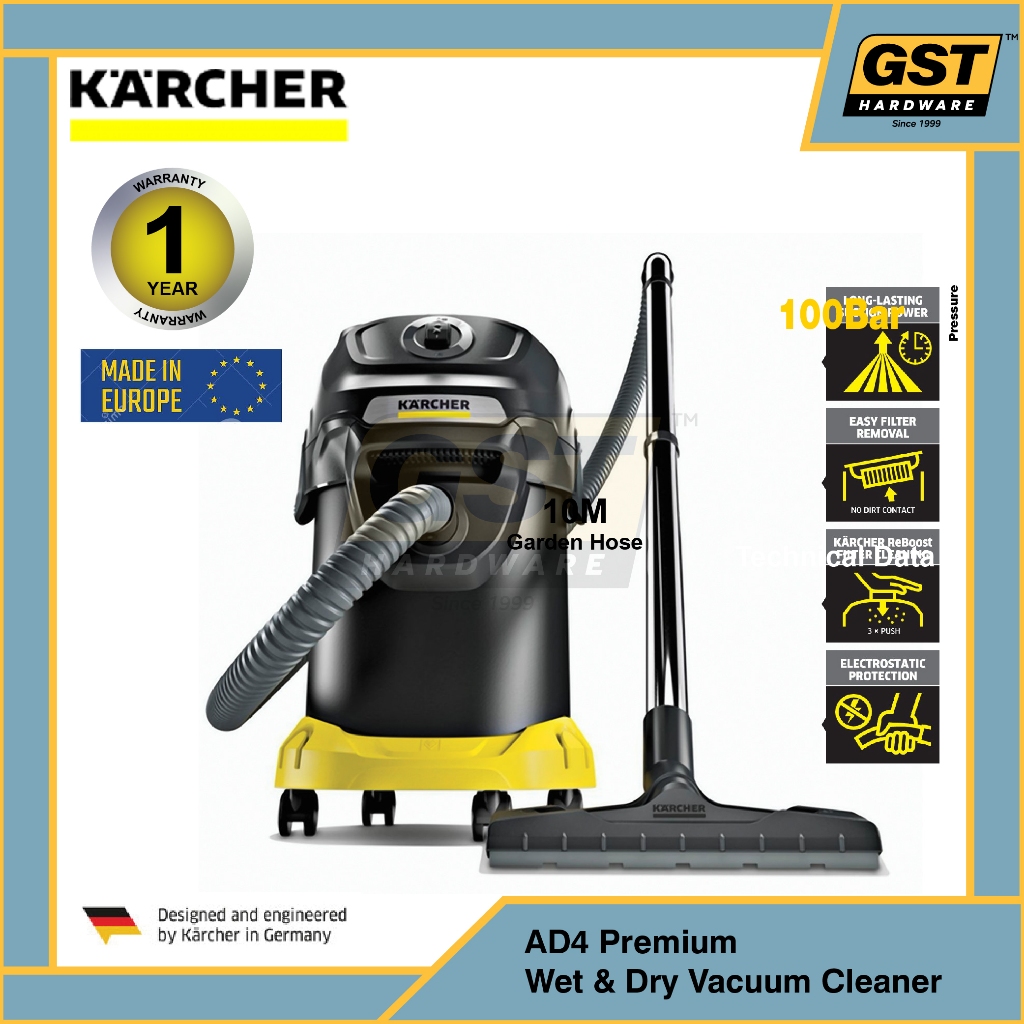 Karcher AD 4 Premium ASH Vacuum Cleaner| Vakum Cleaner Rumah | Vaccumm ...
