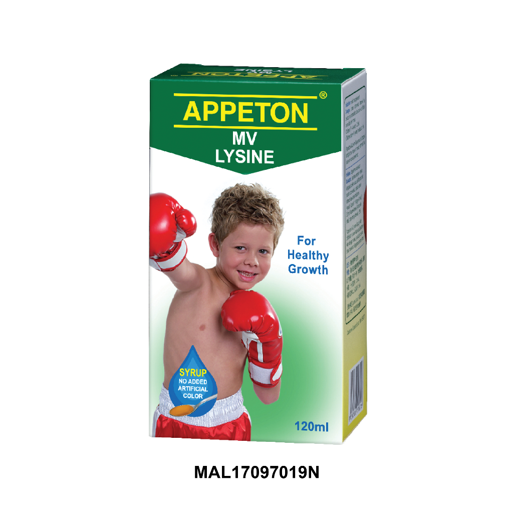 APPETON MV LYSINE SYRUP 120ML FOR KIDS CHILDREN MULTIVITAMIN LYSINE ...