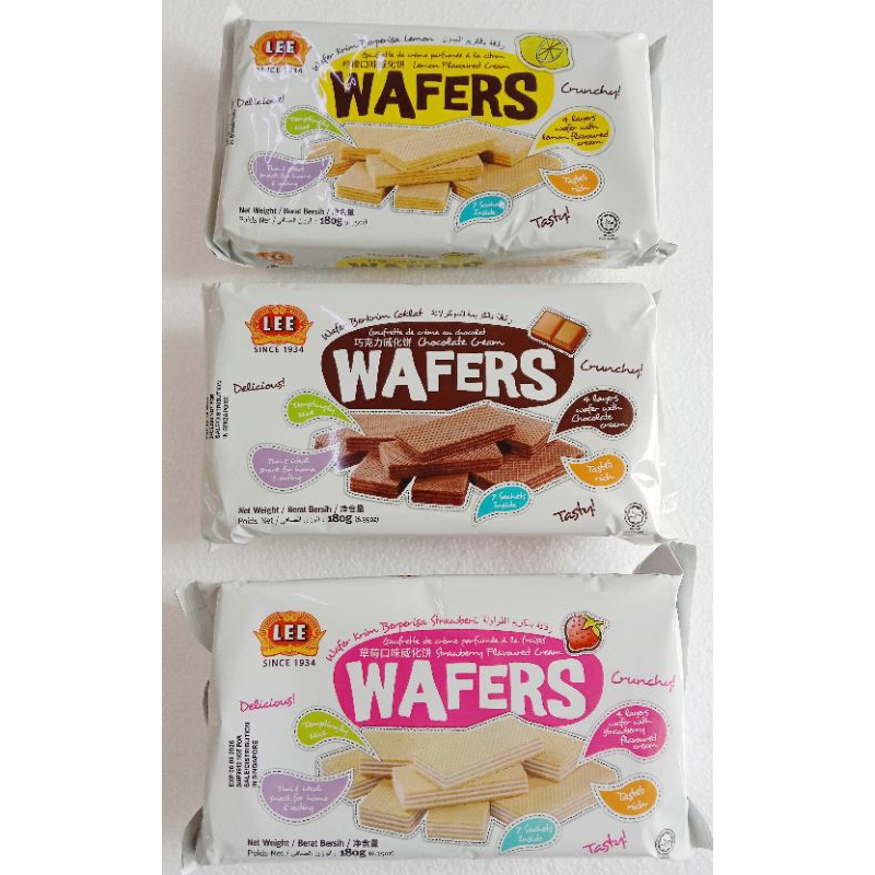 Lee Biscuit's Chocolate wafers/Strawberry wafers/Lemon wafers 180gm ...