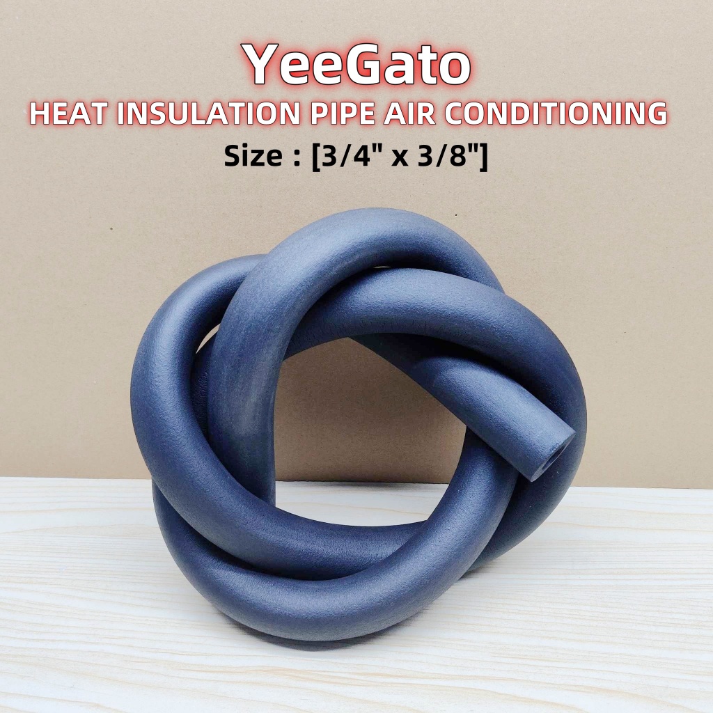 (3/4" X 3/8") [1 BOX] KFLEX BLACK FOAM TUBE HEAT INSULATION PIPE PROTECTION AIR CONDITIONER ...