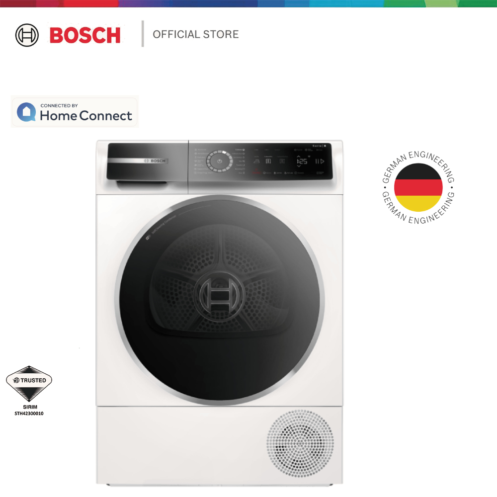 Bosch Series 8 9kg Heat pump Condenser Dryer SelfCleaning HomeConnect ...