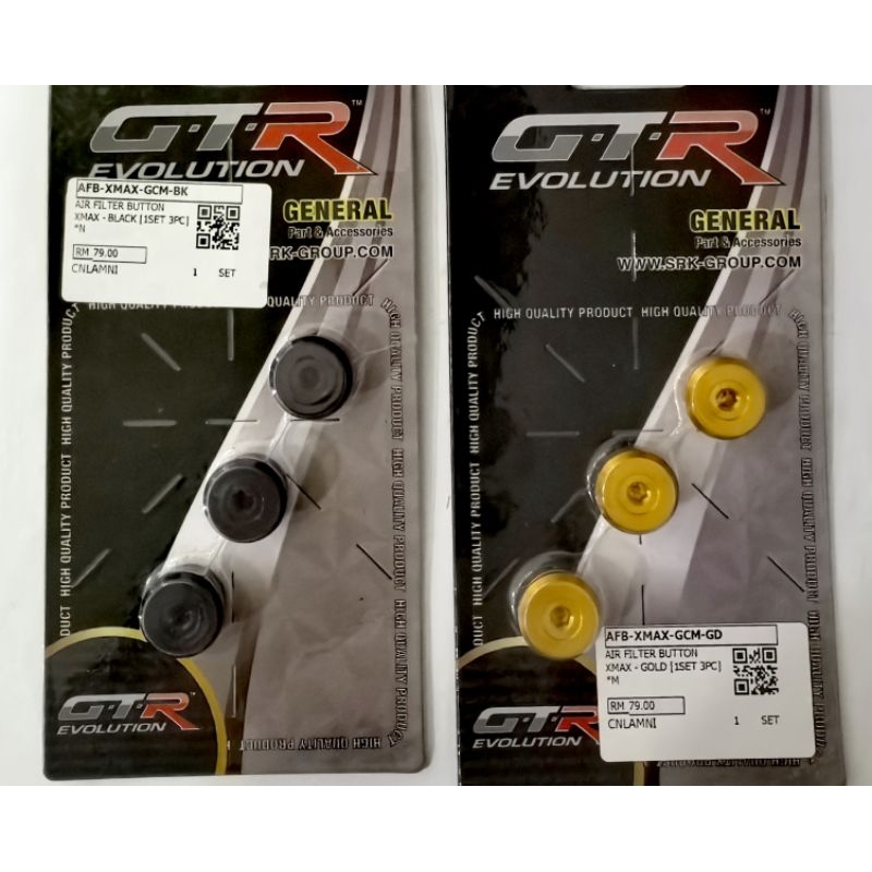 YAMAHA XMAX 250 ALLOY AIR FILTER BUTTON CAP SET (3PCS) -PRODUCT BY G1R ...