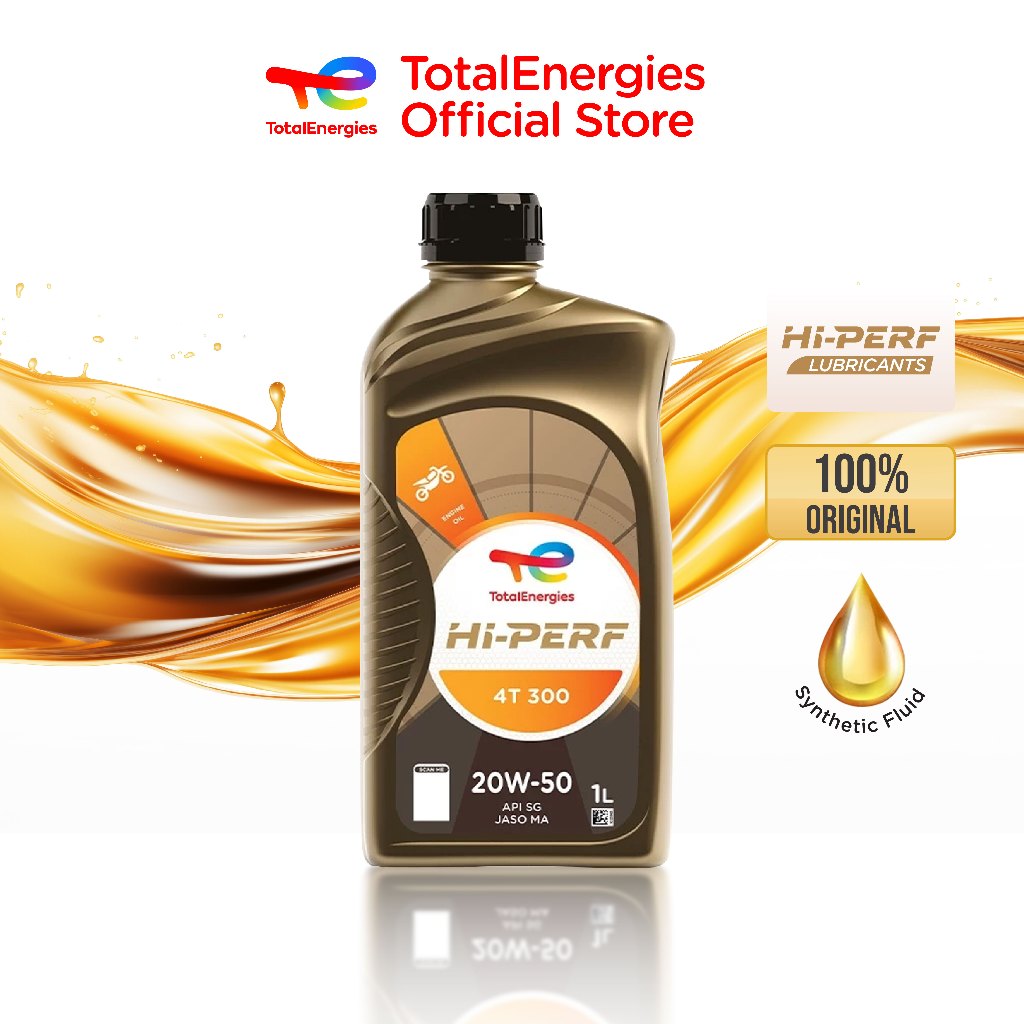 TotalEnergies Hi-Perf 4T 300 20W-50 (SG) 1L Basic Mineral Motorcycle ...