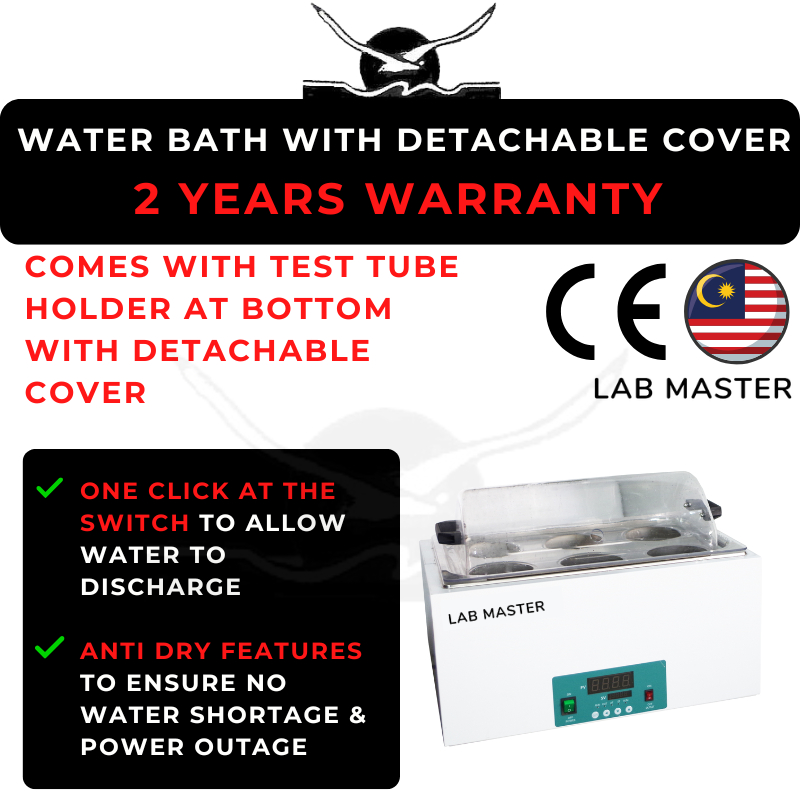 LAB MASTER Thermostatic Water Bath with Detachable Cover & Test Tube ...