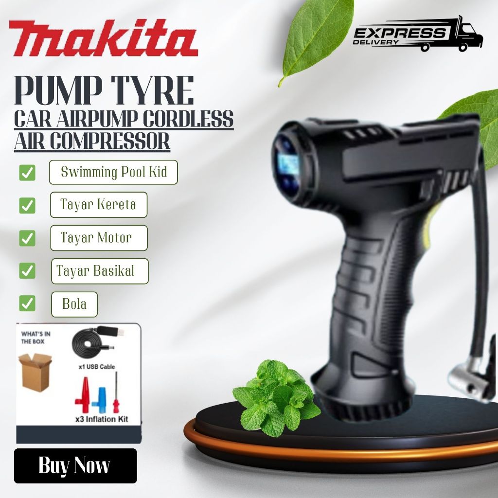 MAKITA Car Air Pump Cordless Air Compressor Portable Air Pump Tyre Pump ...