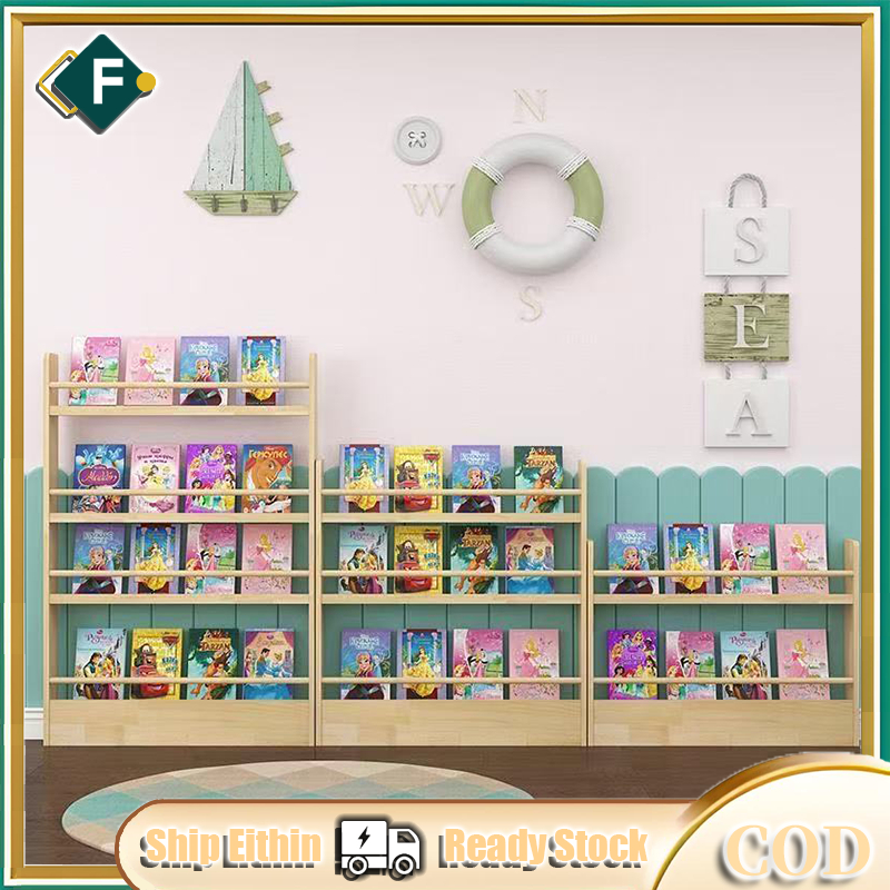 Wooden Book Shelf Rak Buku Bookcase Against Wall Book Rack Bookshelf ...