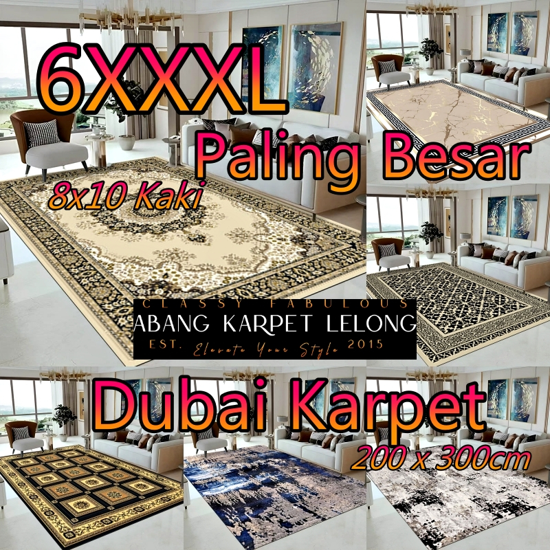 6XXL CLASSY Dubai Karpet (No Tassel) soft emboss 3D Washable Rug Soft ...