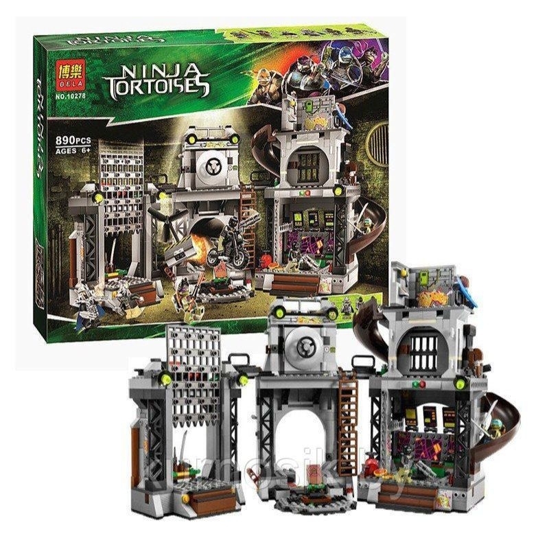 BELA Model 10278 890pcs Ninja Tortoises Ninja Turtle Lair Invasion ...