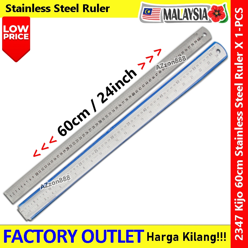 Kijo Stainless Steel Ruler 60cm 24inch Pembaris Besi #2347 #kijo # ...