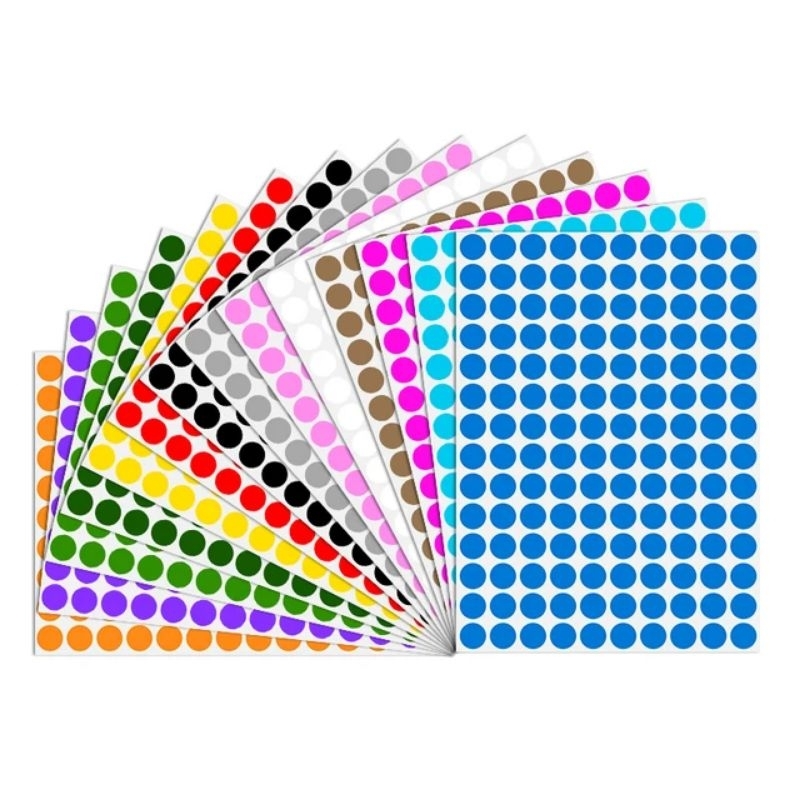(20 COLORS) 10MM DOTS LABEL STICKER SHEET | Shopee Malaysia
