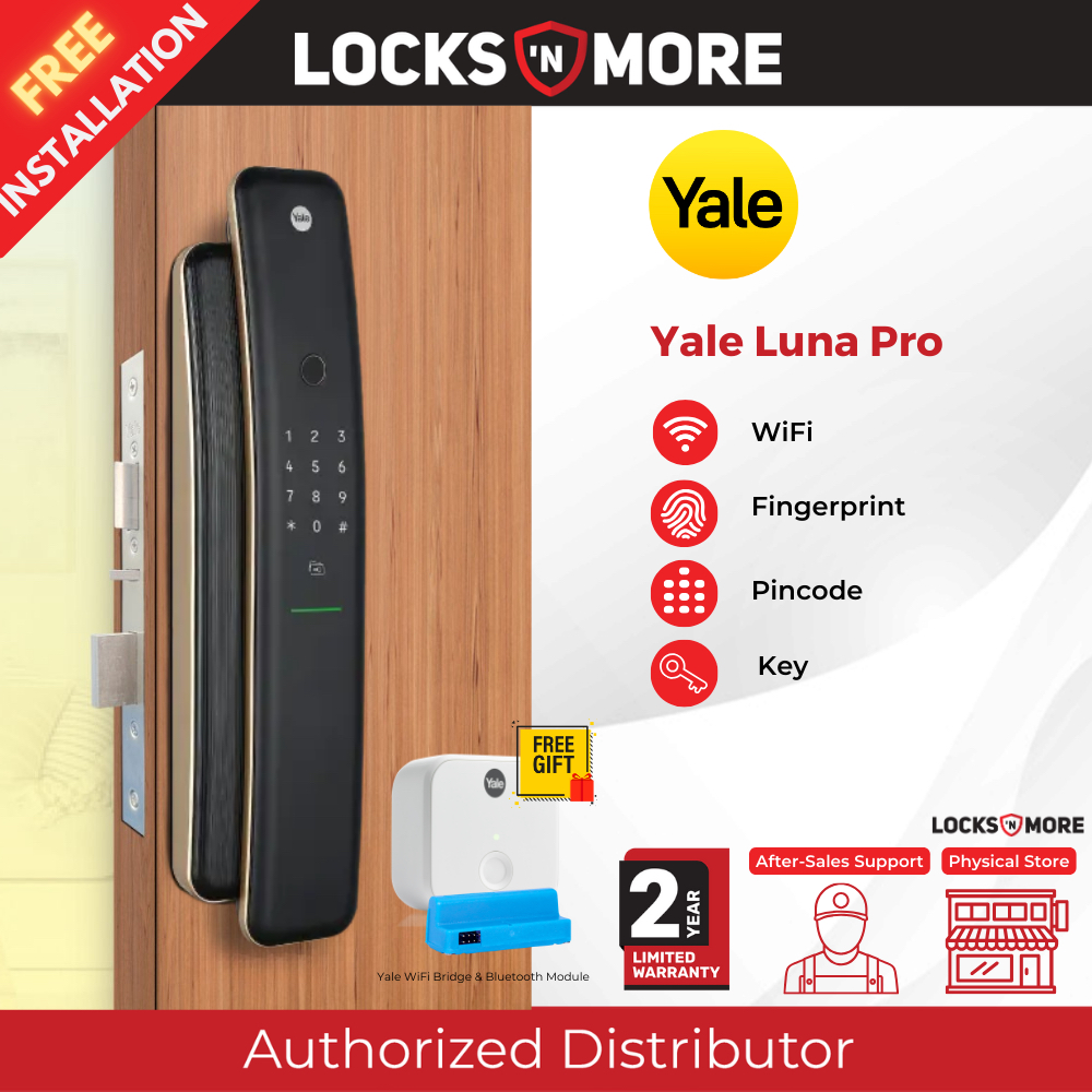 Yale Luna Pro Push Pull Digital Lock (Installation Included) | Shopee ...