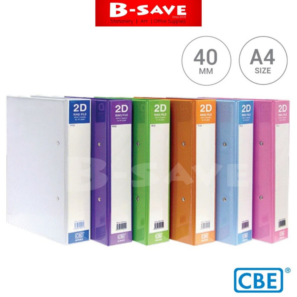 CBE 2D PVC Ring File 40mm White/Colour | Shopee Malaysia