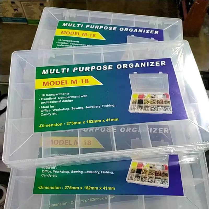 Heavy duty#Multi purpose organizer# Plastic 18 compartment#Storage box# ...