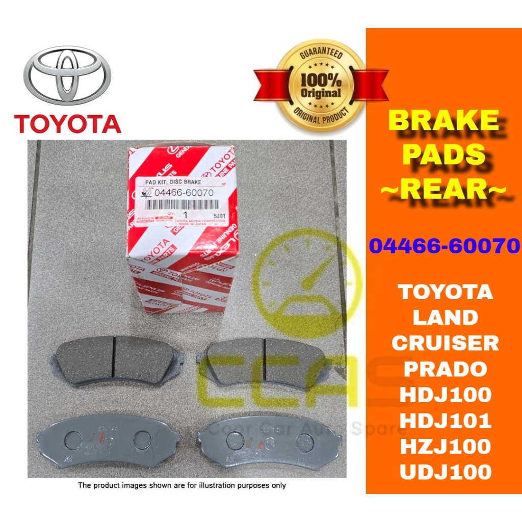 TOYOTA REAR DISC BRAKE PAD 04466-60070 Lexus LX470 Toyota Land Cruiser ...