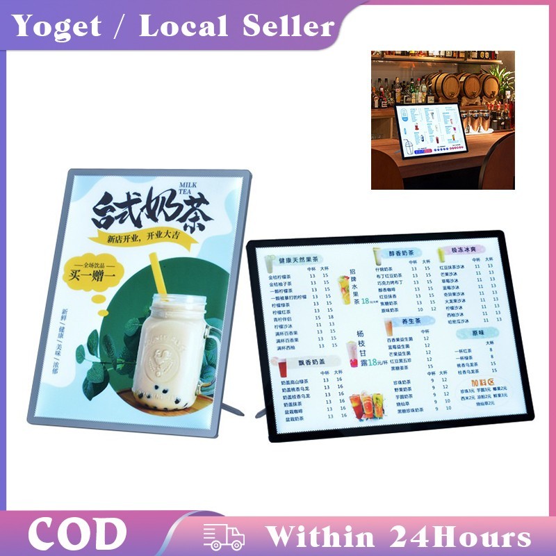 A3/A4 LED Menu Light Box/shop Front desk Menu Display Board/LED Display ...
