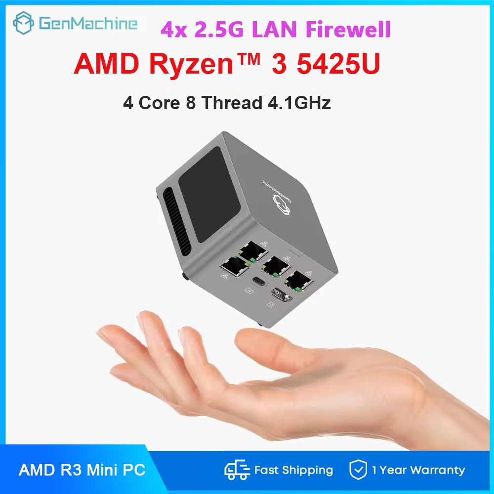 Genmachine Mini PC AMD Ryzen 3 5425U Windows 11 LPDDR4X 4266Mhz Desktop ...