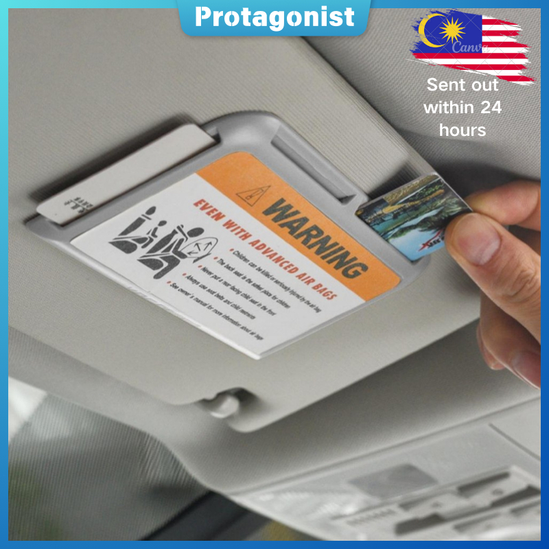 【Ready stock】Car Card Holder Slot Pocket Clip Sun Visor Organizer ...