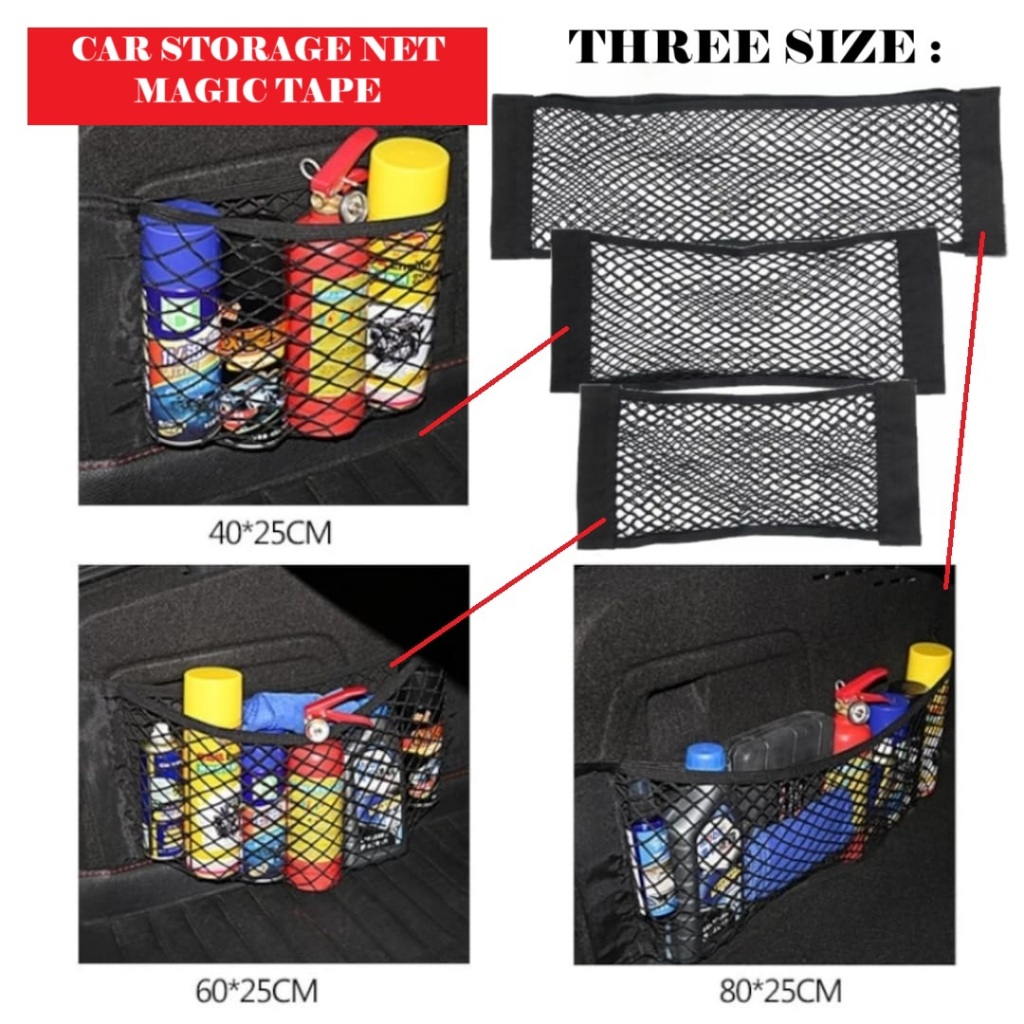 Car Back Seat Organizer Storage Rear Boot Trunk Magic Velcro Tape ...