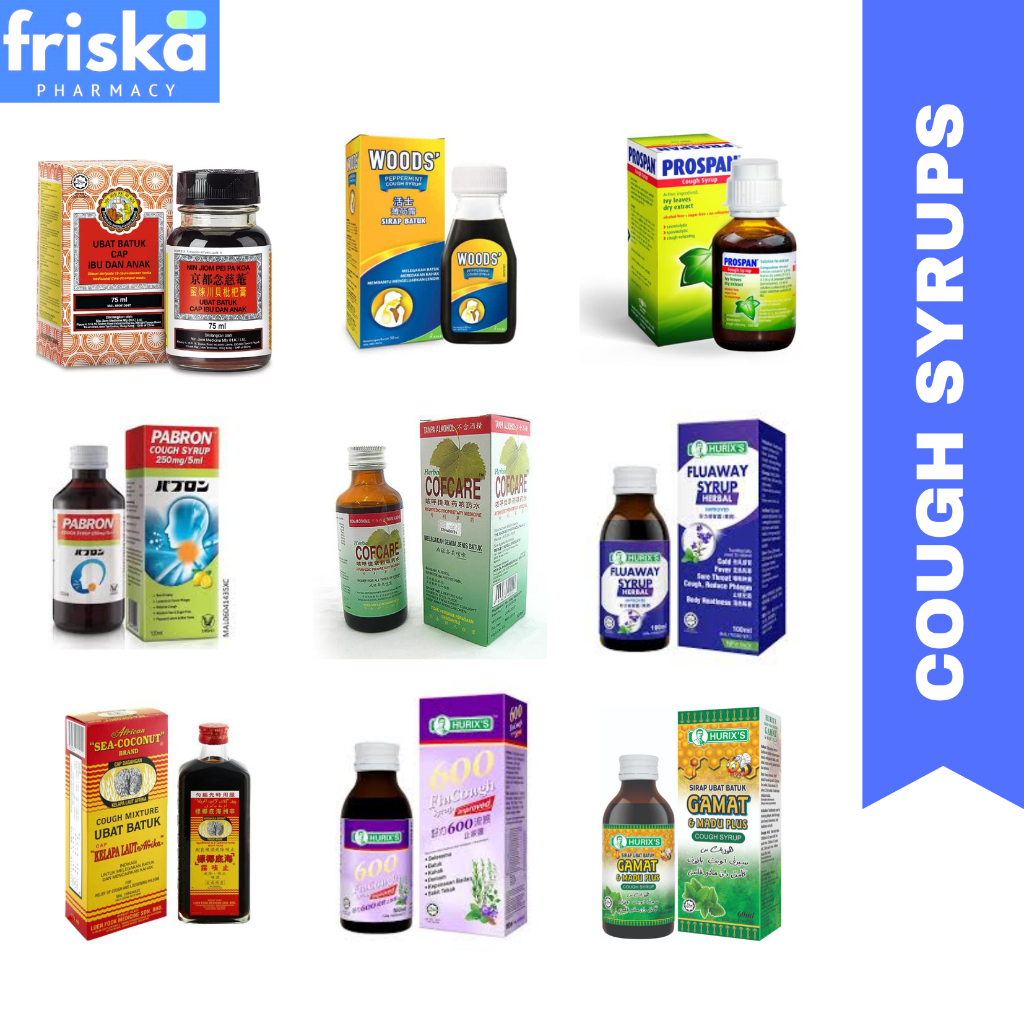 COUGH SYRUP WOODS' Peppermint/Ivy Leaf/Strawberry & HERBAL COFCARE/ Cap ...