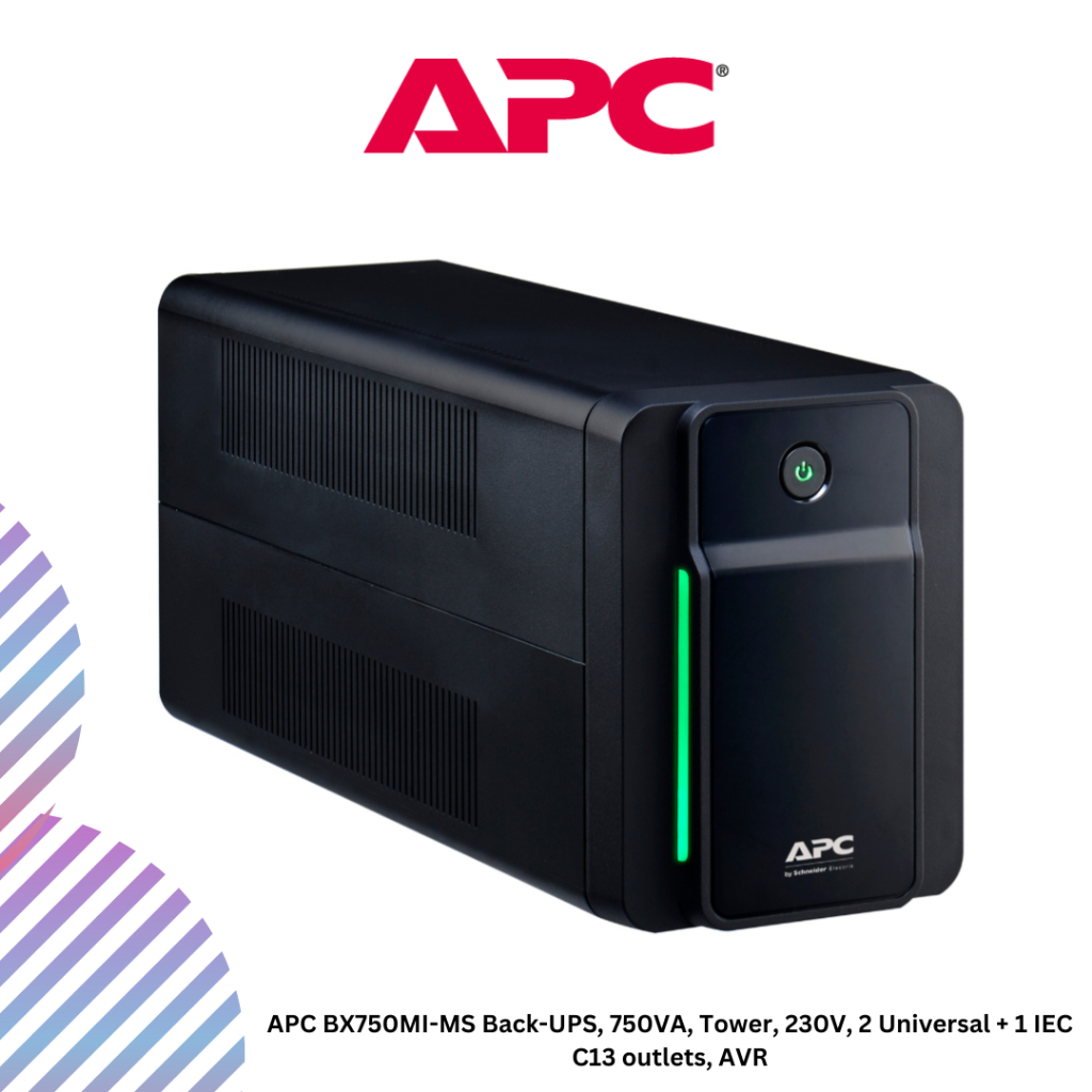 APC BX750MI-MS Back-UPS, 750VA, Tower, 230V, 2 Universal + 1 IEC C13 ...