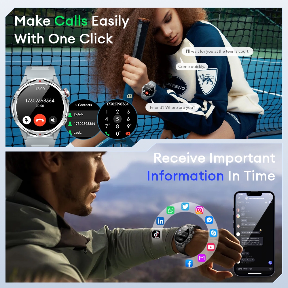 Aolon Tetra R4 Smart Watch 1.43" AMOLED Screen DIY Watch Face Bluetooth ...