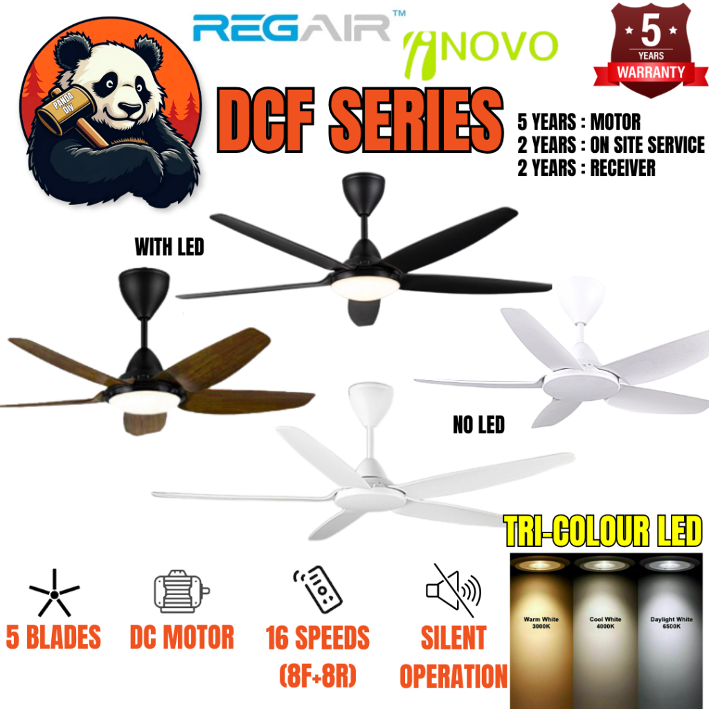 REGAIR INOVO DCF1 DCF 1 Led DCF Baby Ceiling Fan Led DC Motor 5Blades ...