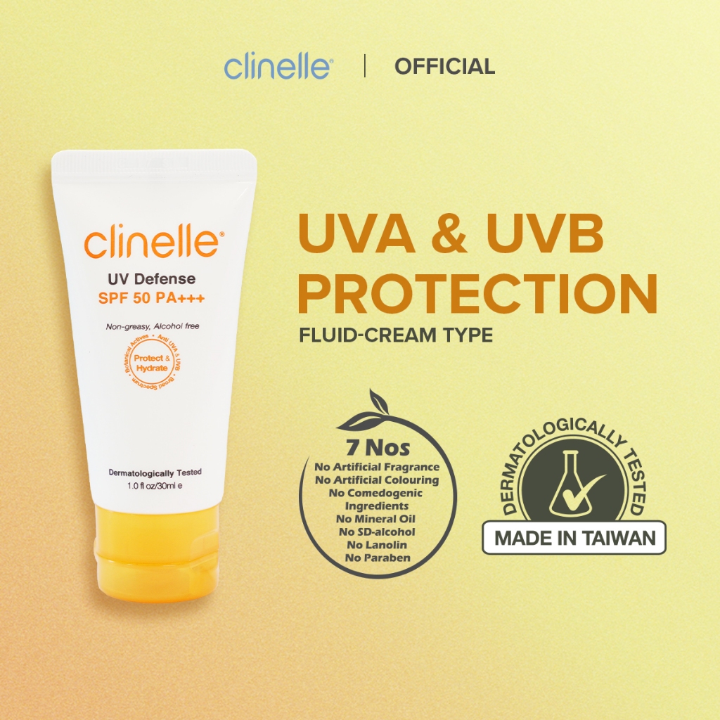 Clinelle UV Defense SPF50 PA+++ 30ml - Ultra-light, Non-greasy & Non ...