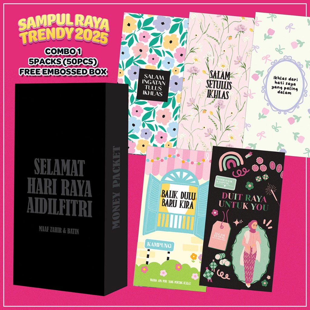 [PRE-ORDER] COMBO BOX SAMPUL DUIT HARI RAYA AIDILFITRI EID TRENDY 2025 ...