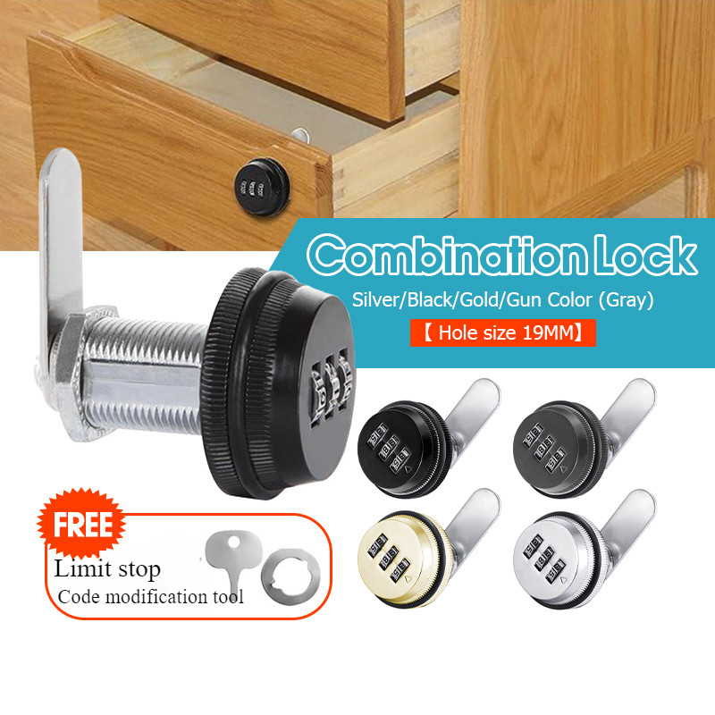 【ready stock】3-digit Combination Drawer Combination Lock Mailbox Lock ...