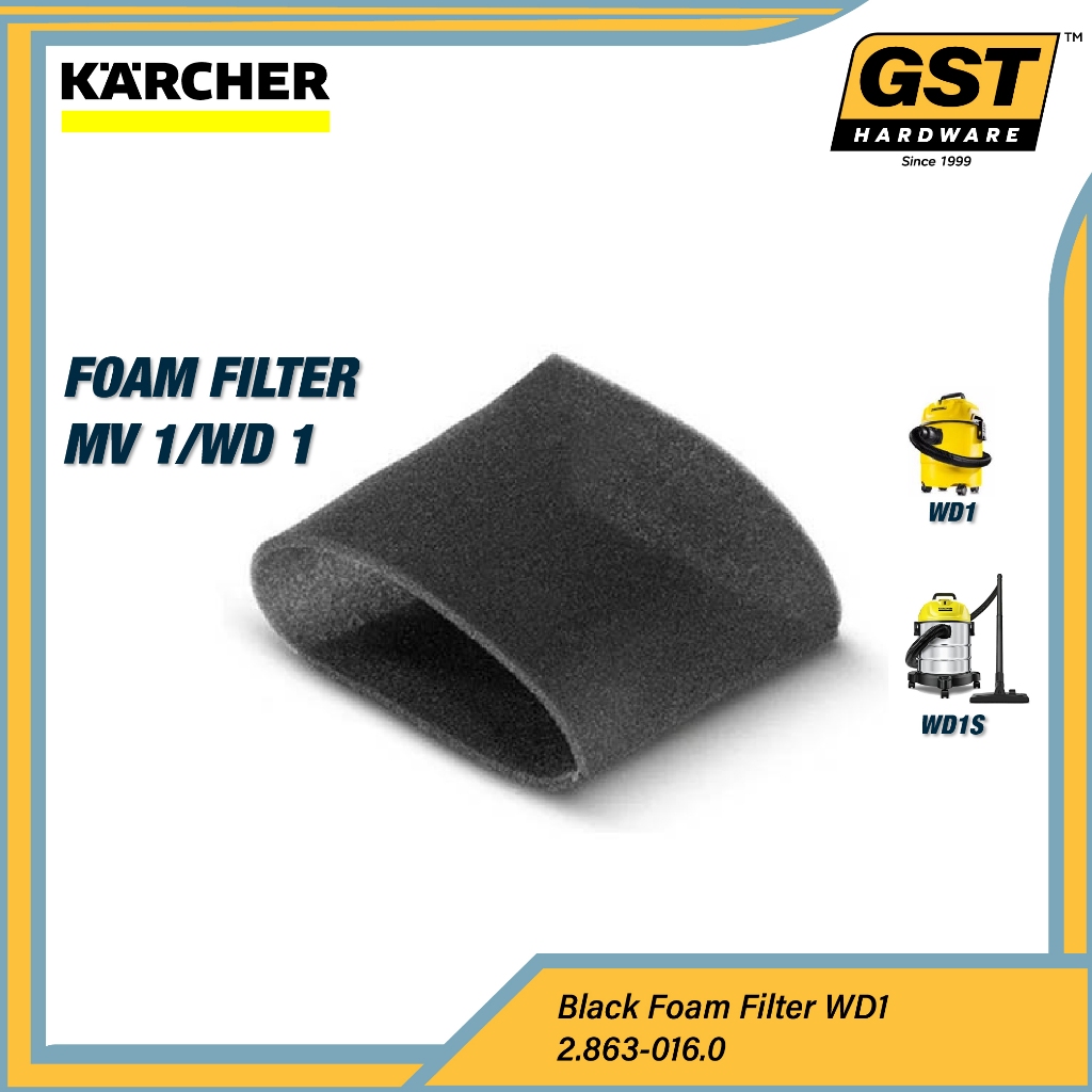 🔥 Karcher Black Foam Sponge Filter Bag Wd1 Karcher Vacuum Filter ...