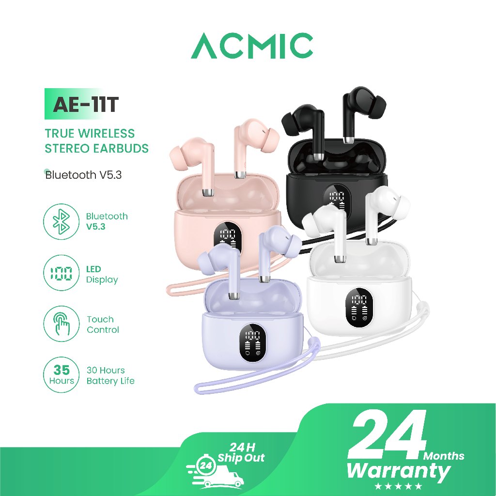 ACMIC AE-11T Bluetooth 5.3 Wireless Bluetooth Earphones 35 Hours Usage ...