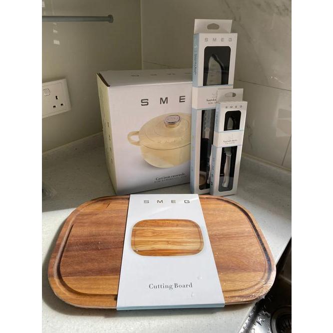 SMEG Solid Wood Rectangular Cutting Board Household Chopping Board ...