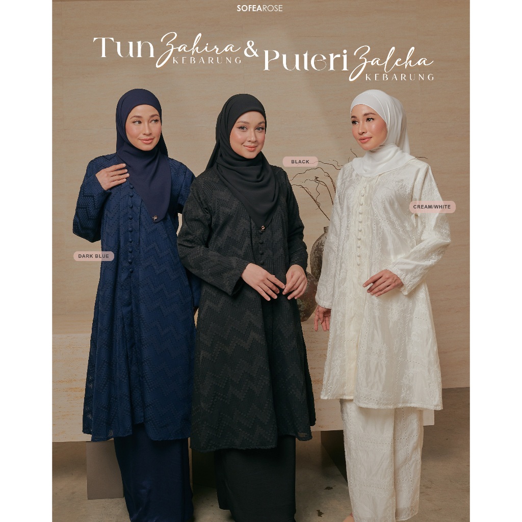Puteri Zaleha Kebarung In Cream | Shopee Malaysia