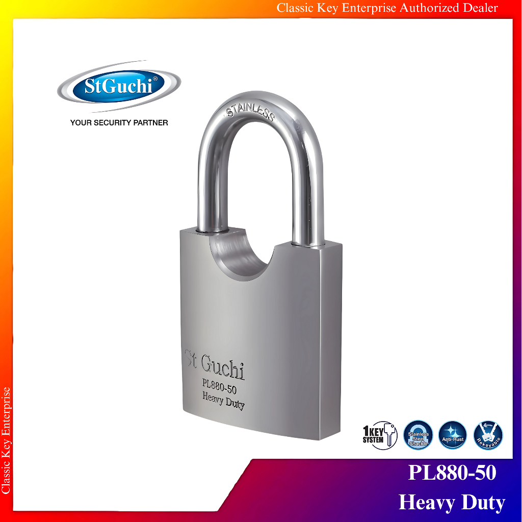 St Guchi Padlock Model PL-880 Heavy Duty (Size 50mm x 1pc) | Shopee ...