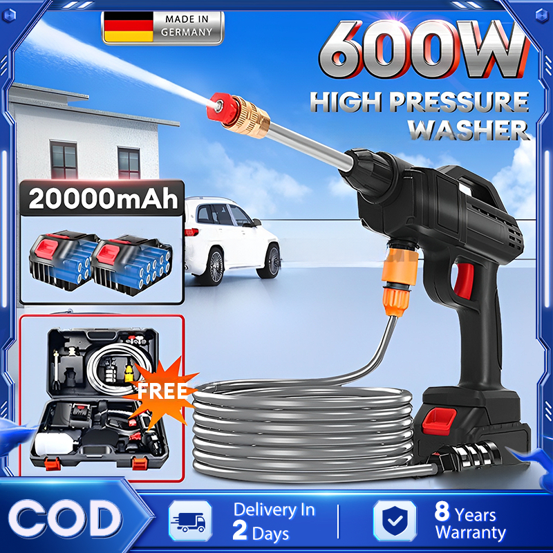 【NEW】 1400W Water Jet Cordless High Pressure Car Washing Spray Gun ...