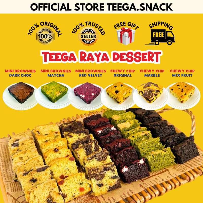 TEEGA RAYA DESSERT | MINI Fudge Brownies | MINI Chewy Chip Cake ...