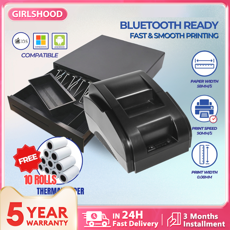 Thermal Printer For Cash Drawer Receipt Printer Bluetooth Portable For ...