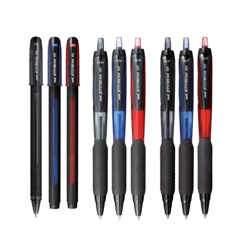 Uni Jetstream 101 ballpoint pen 0.6/0.7 mm ink blue red black push type ...