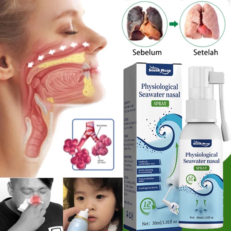 Nasal Spray Physiological Seawater Nasal Ubat Resdung Moisturizing ...