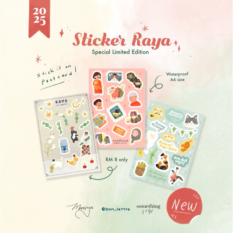 Sticker Sheet - 2025 Raya Aidilfitri Cutesy Meowy | Shopee Malaysia