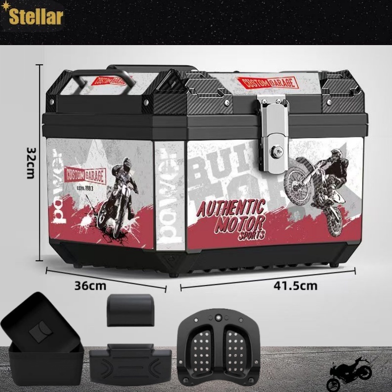 🔥TANKER ABS TOP BOX🔥45L Top Box Alien Tail Box Motorcycle Aluminium Top ...