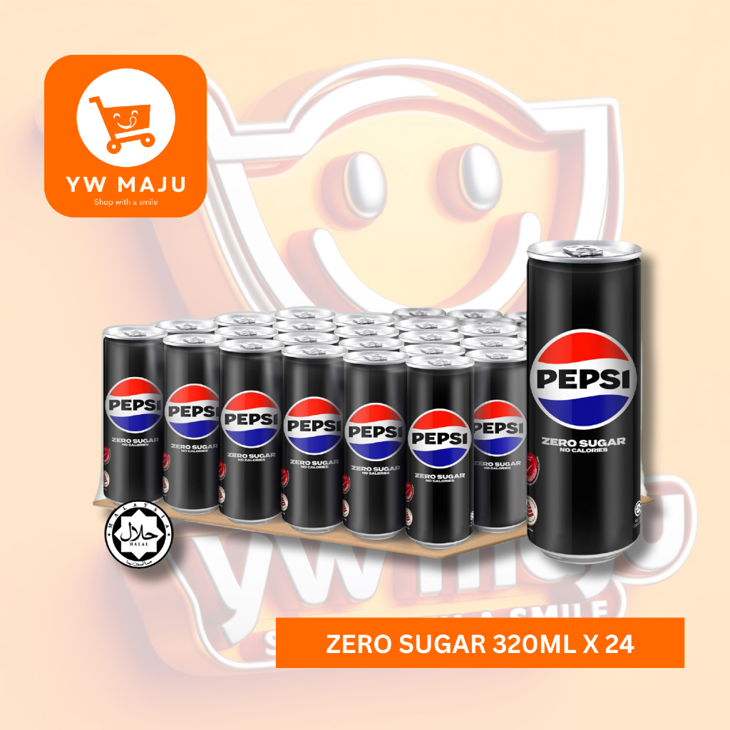[ YW MAJU ] Pepsi Zero Sugar Original 320ml x 24 | Shopee Malaysia