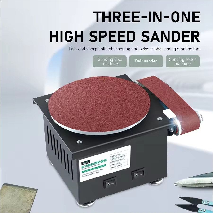 Mini Electric Belt Sander DIY High-Speed Sand Disc Machine ...