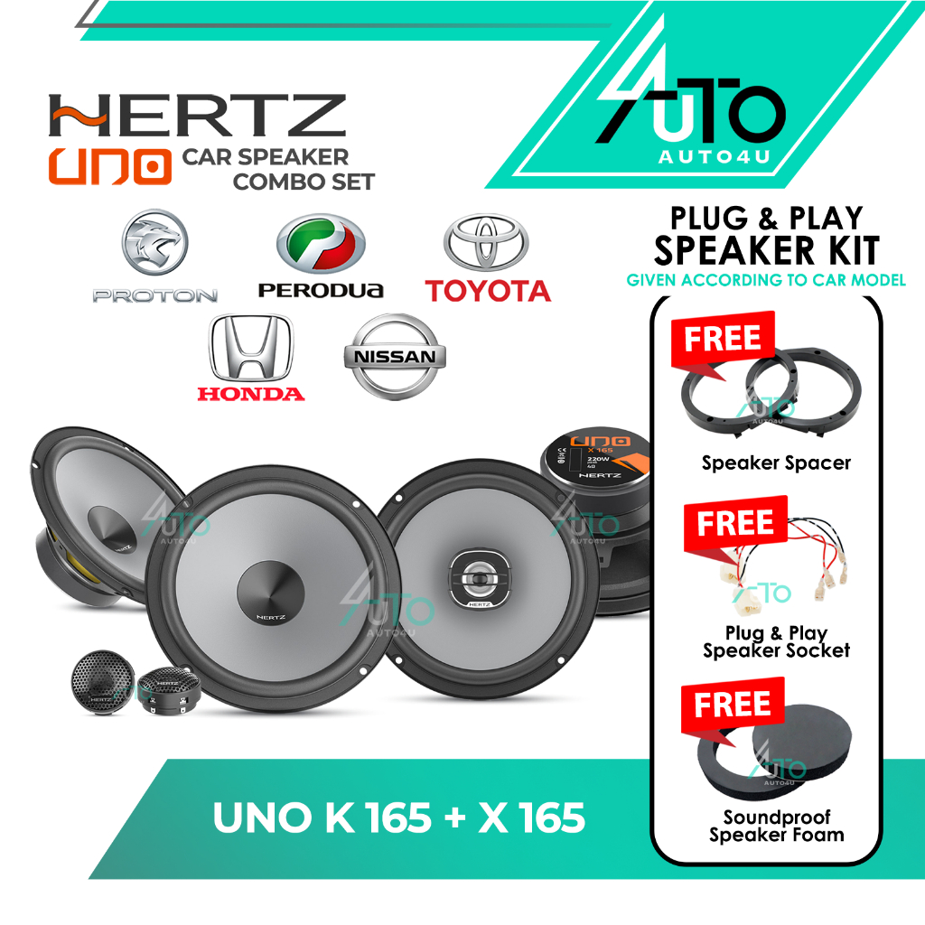 HERTZ Speaker Combo Set Car Speaker Plug&Play K165 UNO X165 PnP Proton Perodua Toyota Honda ...