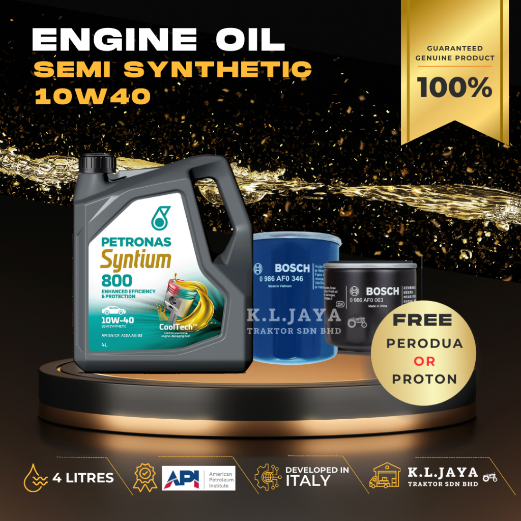 (WITH ORI OIL FILTER) PETRONAS SYNTIUM 800 10W40 SEMI SYNTHETIC SN/CF ...