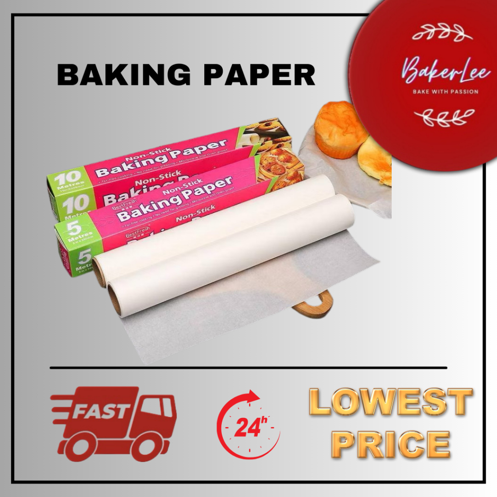 [5M/10M/20M] BAKING PAPER DOUBLE-SIDED PARCHMENT NON STICK OVEN BAKING ...
