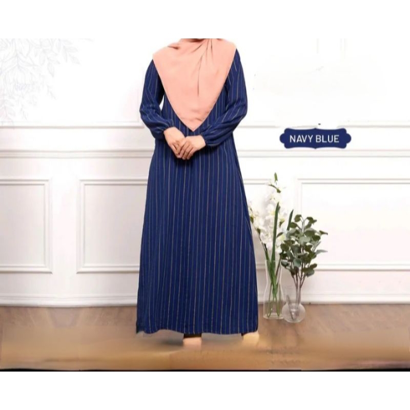 JUBAH Viral Striped Cey Crepe+ Viscose Cotton Murah😍😍 | Shopee Malaysia
