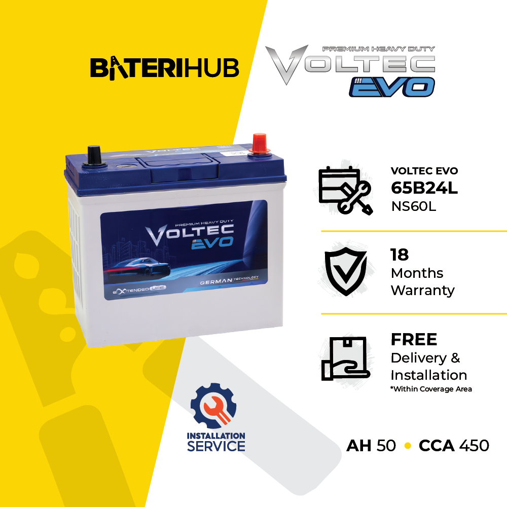 [Installation Provided] Bateri Kereta 65B24L 65B24LS | Voltec EVO | Car Battery NS60LS BateriHub ...