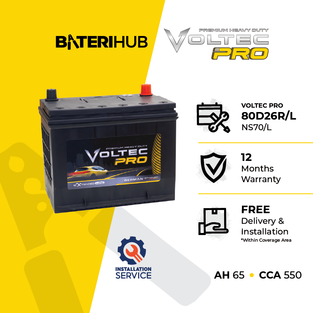 [Installation Provided] Bateri Kereta 80D26L 80D26R | Voltec PRO | Car ...